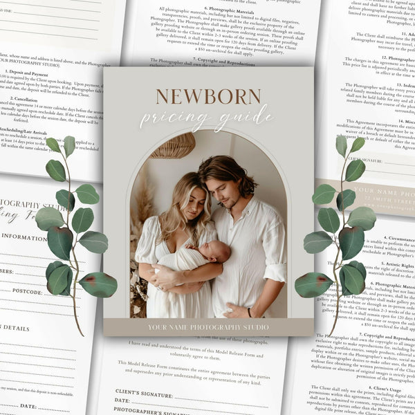 Ultimate Newborn Photography Template Pack - 7 Pages - Design 1